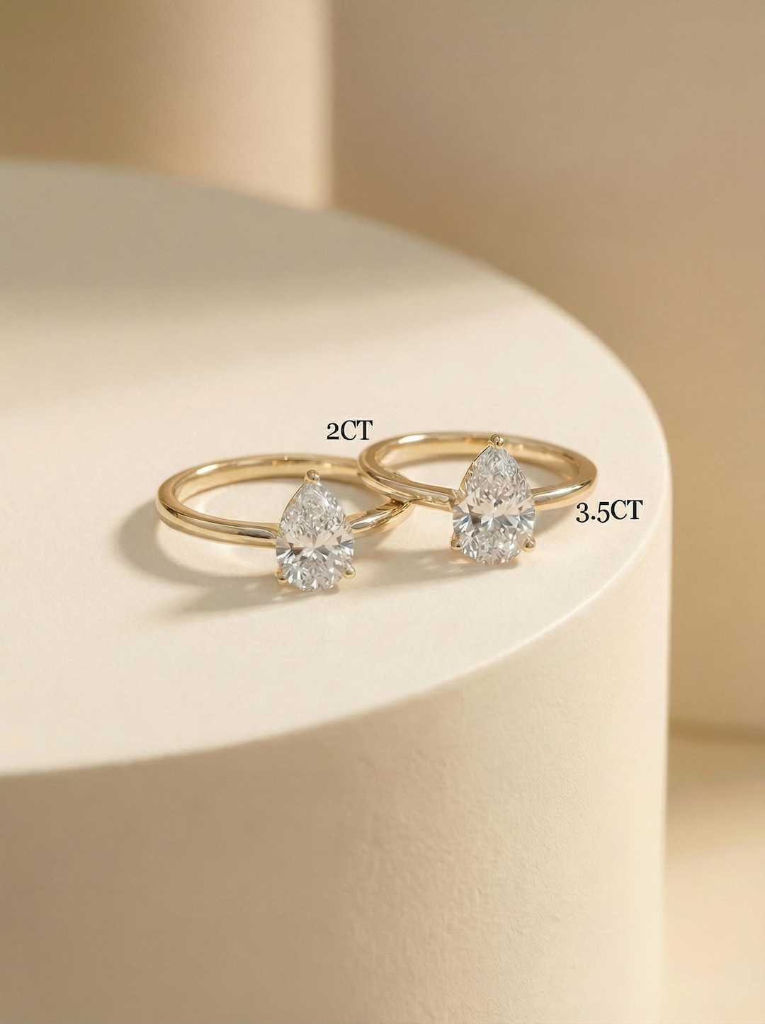 Pear Cut Travel Engagement Ring, Fake Diamond Ring for Travel, Teardrop ...
