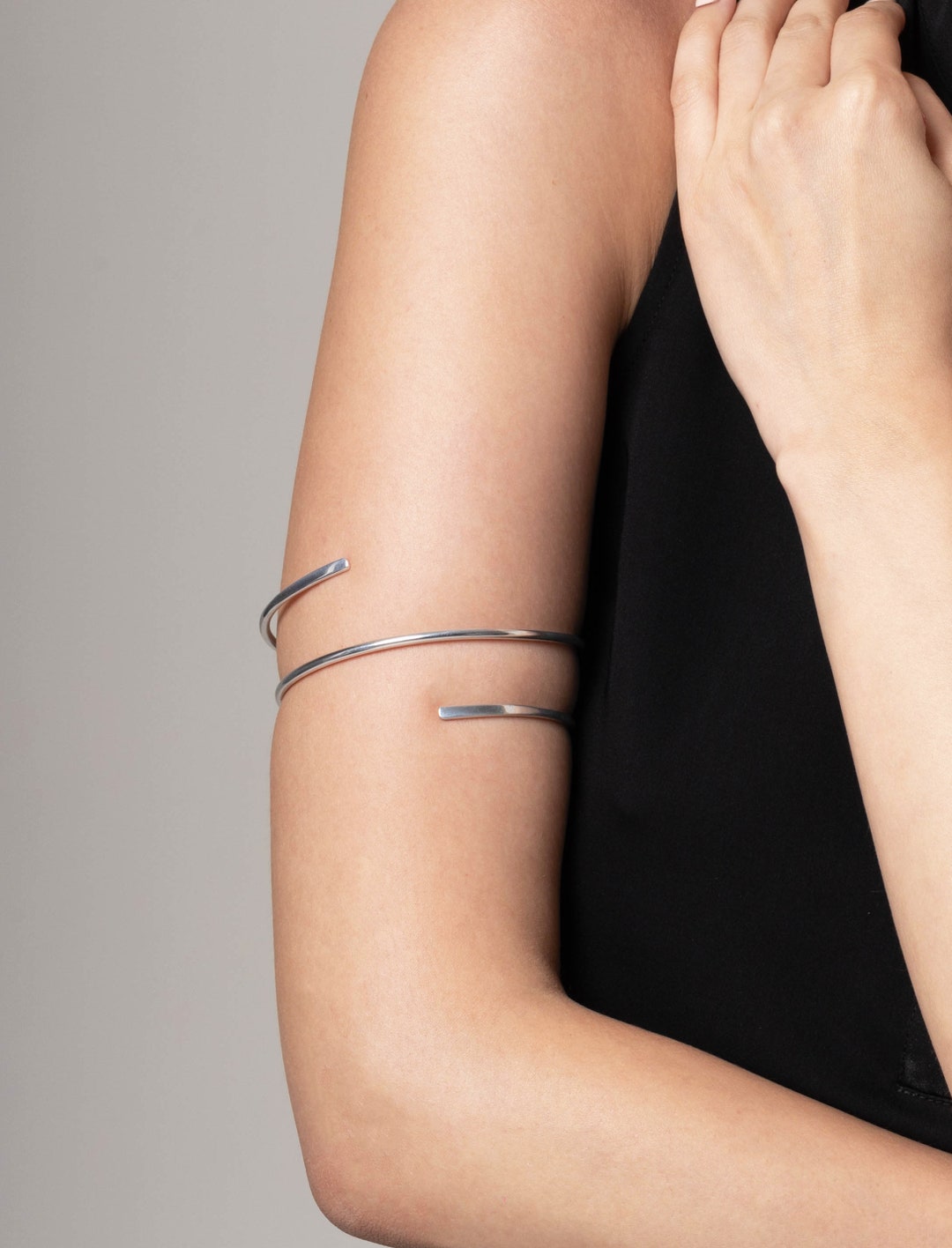 Minimalist Simple Arm Band, Adjustable Open Cuff Bracelet, Upper Arm ...