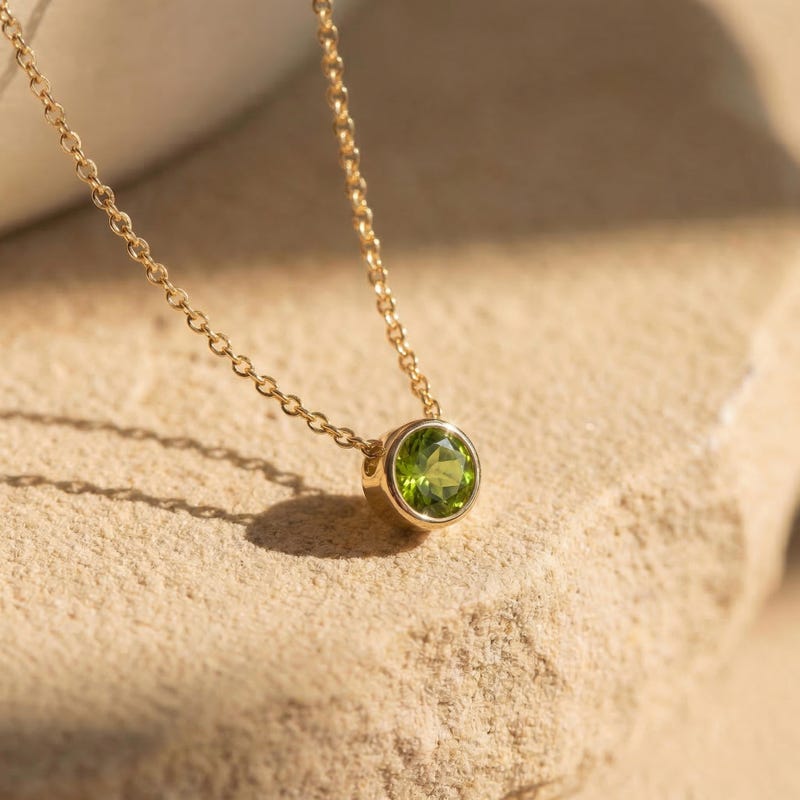 Peridot Bezel Jewelry - Etsy