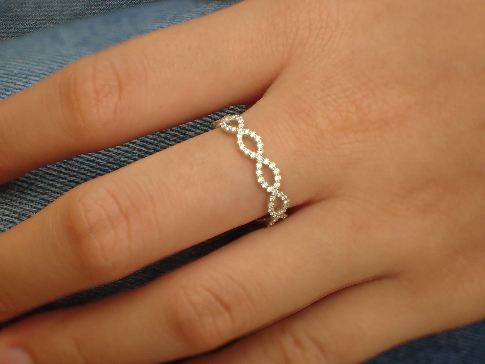 Diamond Infinity Ring, Infinity Wedding Band, Micro Pave Infinity Twist ...