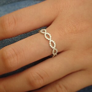 Diamond Infinity Ring, Infinity Wedding Band, Micro Pave Infinity Twist ...