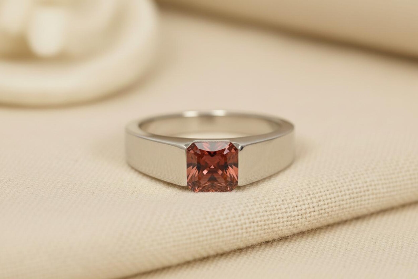 Asscher Cut Garnet Engagement Ring, Garnet Pinky Ring, January ...
