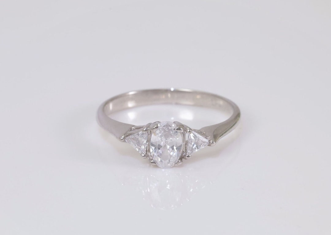 Triangle Cut Diamond Engagement Ring, 0.50 CT Diamond Anniversary Ring ...