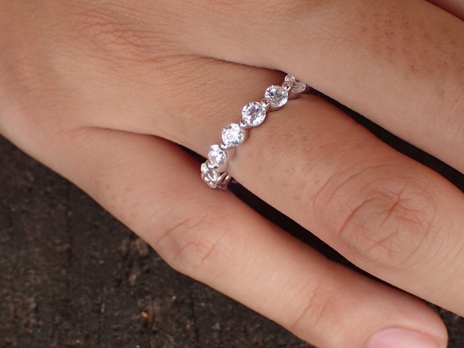 1.76 CT Single Prong Ring Diamond Wedding Band in 14k Solid | Etsy