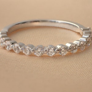 ON SALE -single Prong Ring / 2.0mm 3/4 Eternity Single Prong Wedding ...