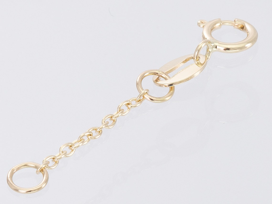 14K Solid Gold Extender, Gold Necklace Extender, Adjustable Link ...