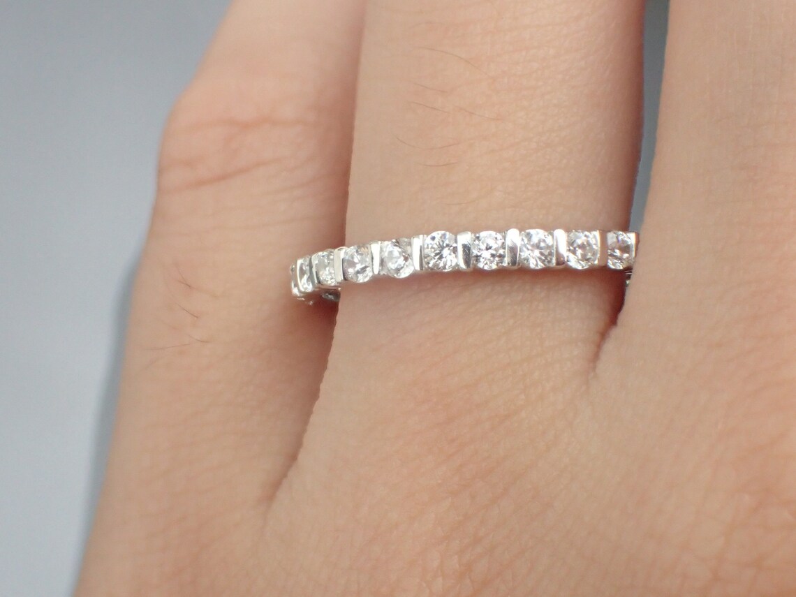 Bar Setting Band 2.3mm Full Eternity Bar Set Diamond Wedding | Etsy