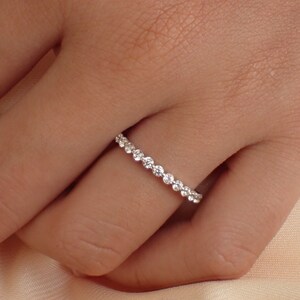 ON SALE -single Prong Ring / 2.0mm 3/4 Eternity Single Prong Wedding ...