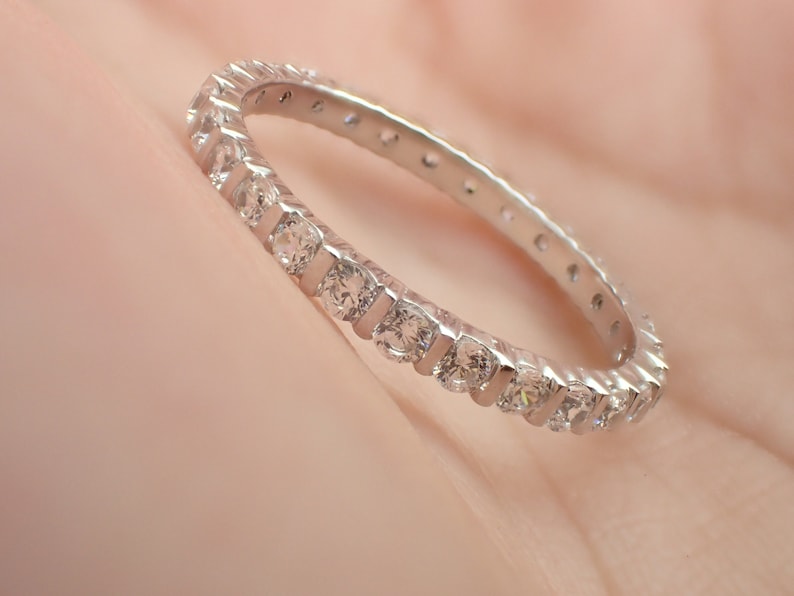Bar Setting Band 2.3mm Full Eternity Bar Set Diamond Wedding - Etsy