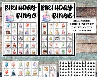 Birthday Bingo, Kids Bingo Game, Printable Birthday Party Bingo, Kids ...