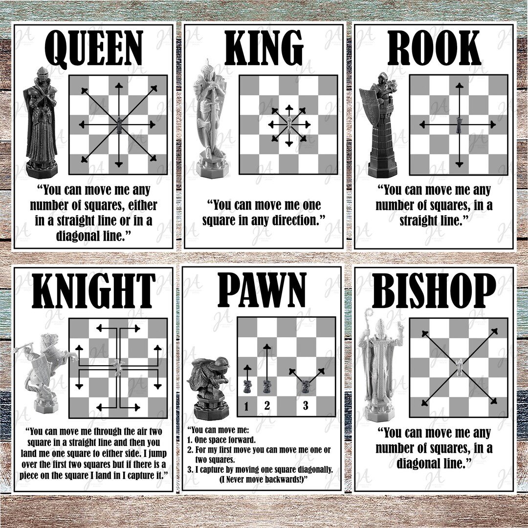 Wizard Chess Cards Etsy