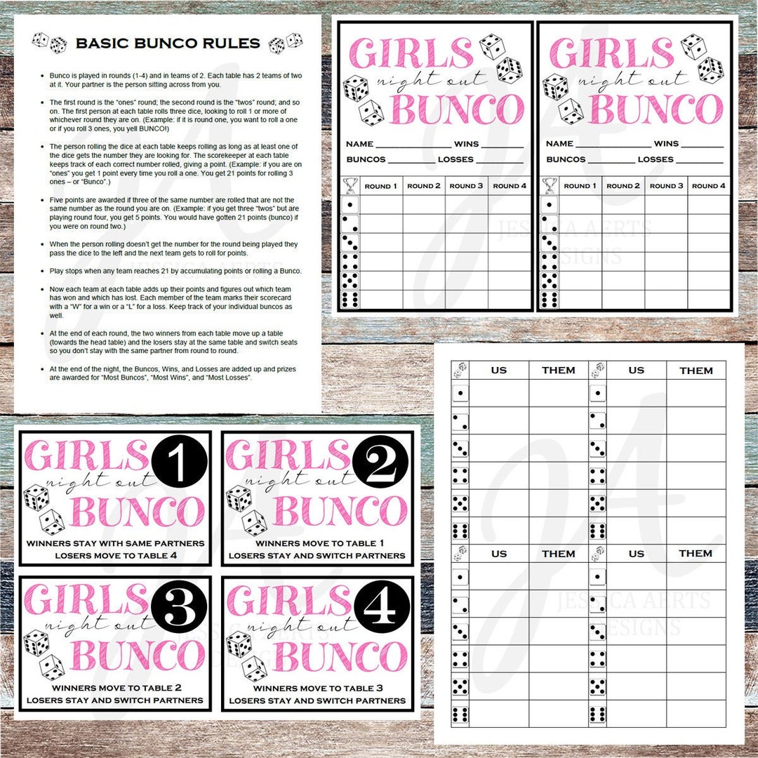 Girls Night Out Printable Bunco Set - Etsy