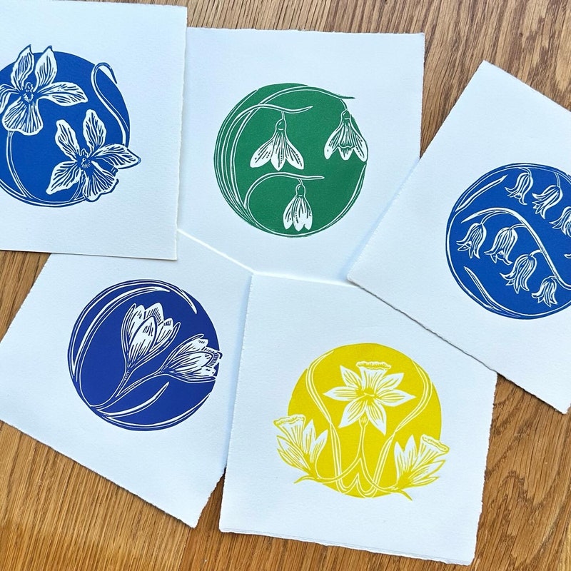 Flower Linocut - Etsy