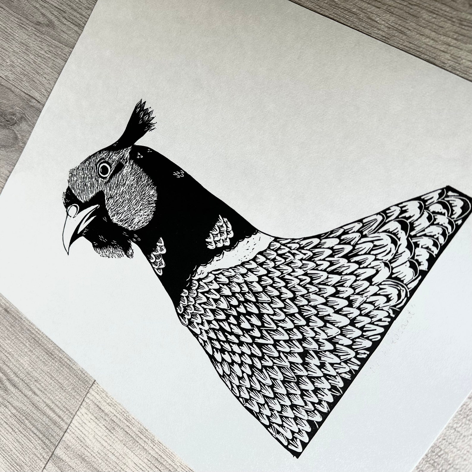 Mr. Pheasant Linocut Print | Handmade | British Birds | British ...