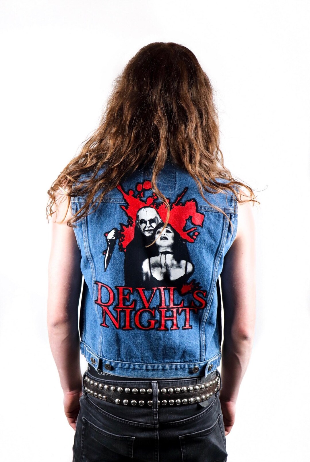 Devils Night horror movie 80s denim jewn vest Mens S - Etsy Portugal
