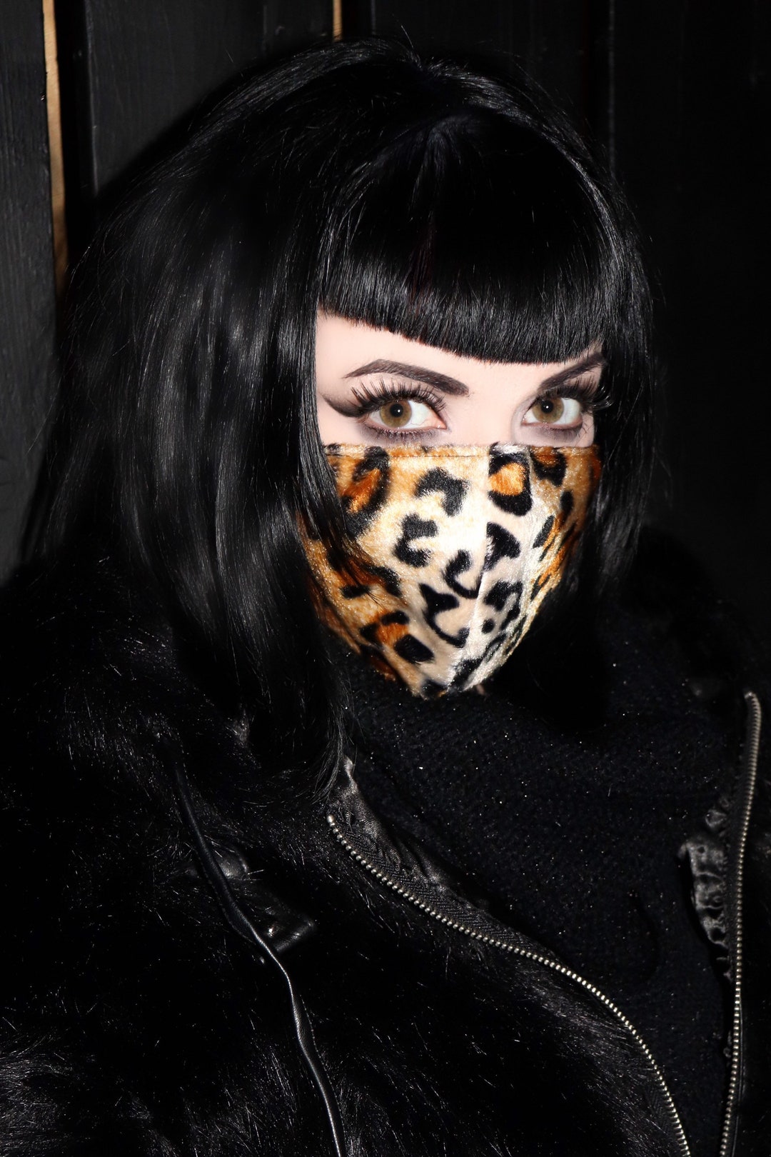 Leopard Print Thin Faux Fur Mask-without Nose Bridge - Etsy