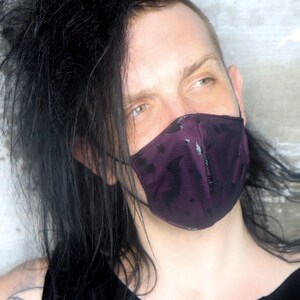 Purple Bat and Stars Mask - With Nose Bridge - Etsy