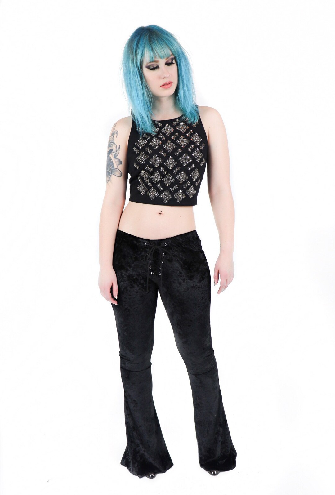 Crushed Velvet Bell Bottoms L - Etsy