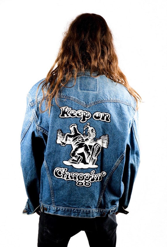 Keep on Chugging Beer Denim Jean Jacket L | Etsy