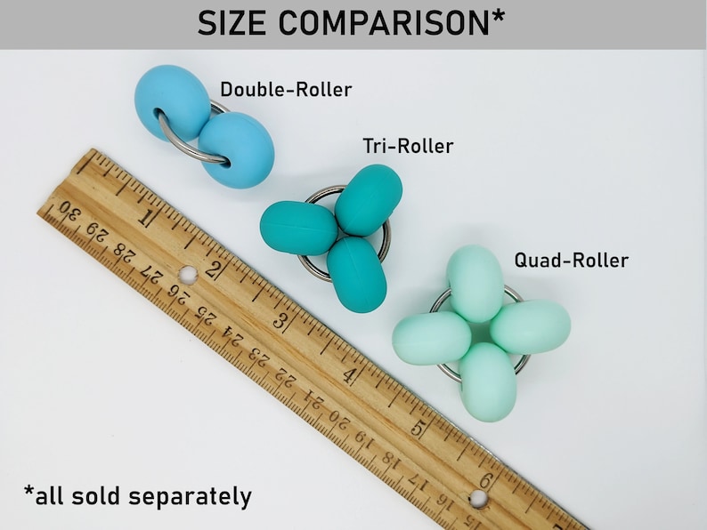 The Tri-roller Silent Silicone Fidget Toy EDC Sensory Stim - Etsy