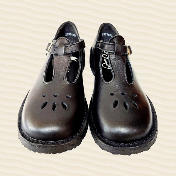 Black Shoes T Strap - Etsy UK