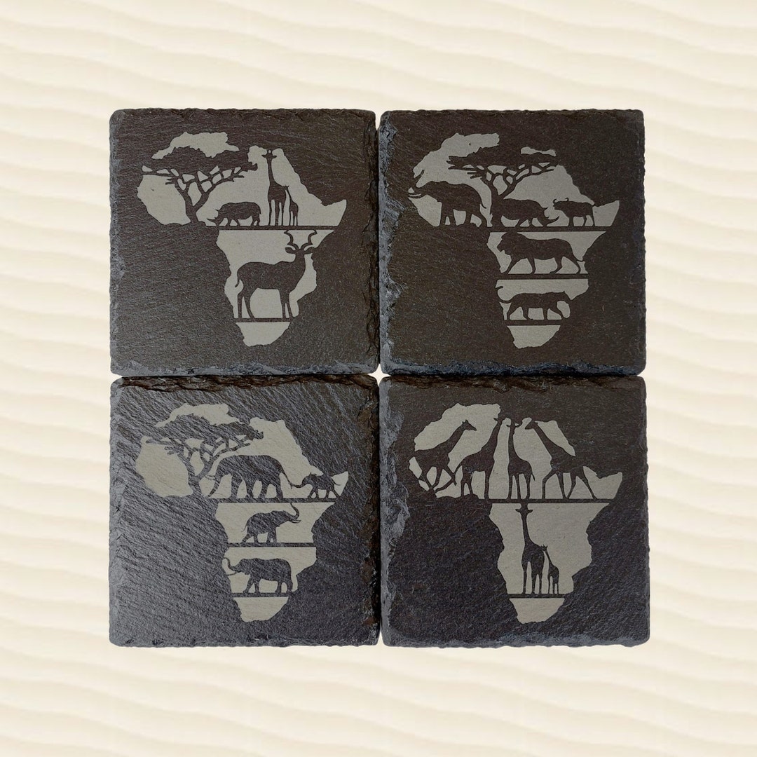Slate Coasters - Animals in Africa - Set of 4 - Etsy