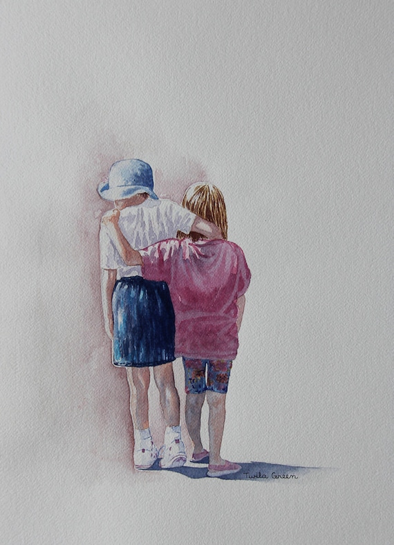 Friends Walking Together Drawing