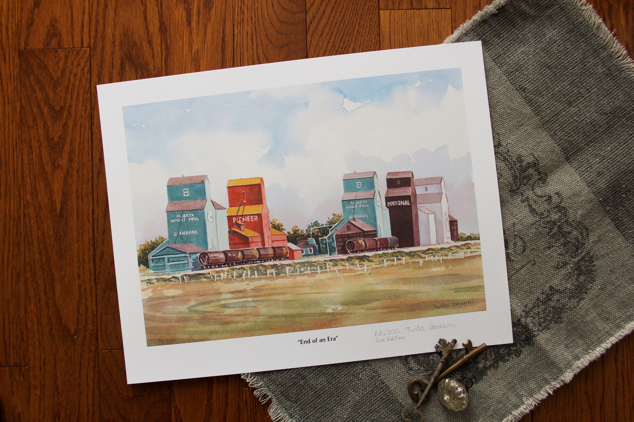Grain Elevator Print | Standard, Alberta | Prairie Landscape | Rural ...