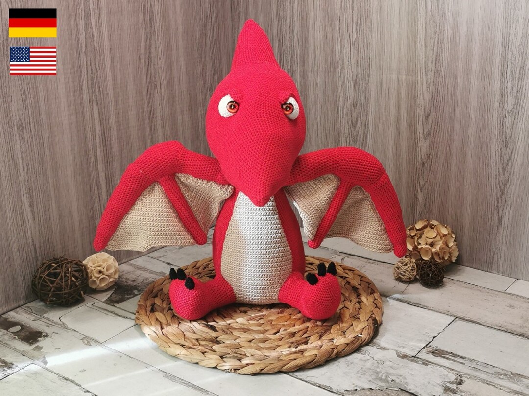 Crochet Pattern Rocco the Flying Dinosaur XXL - Etsy