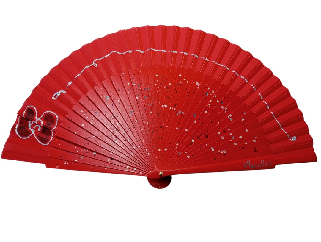 HAND PAINTED FAN Ecological Product Red Fan Red Flamenco - Etsy