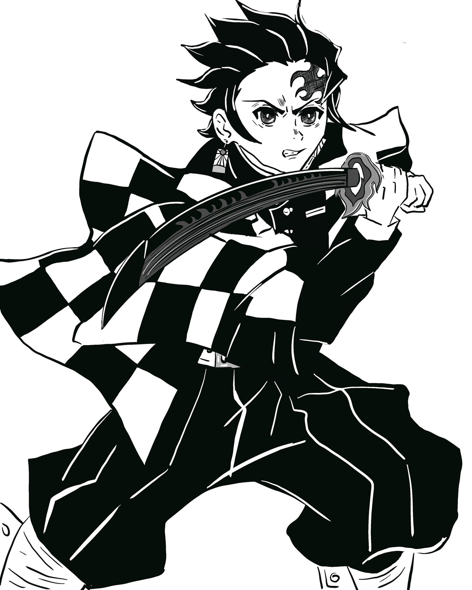 Tangiro Coloring Page Printable Coloring Page - Etsy