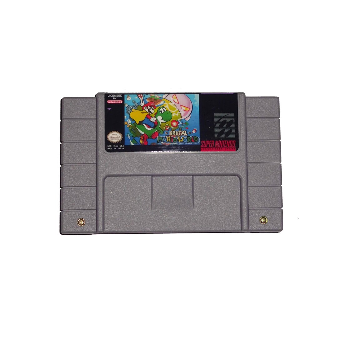 Brutal Mario World SNES Super Nintendo Cartridge - Etsy