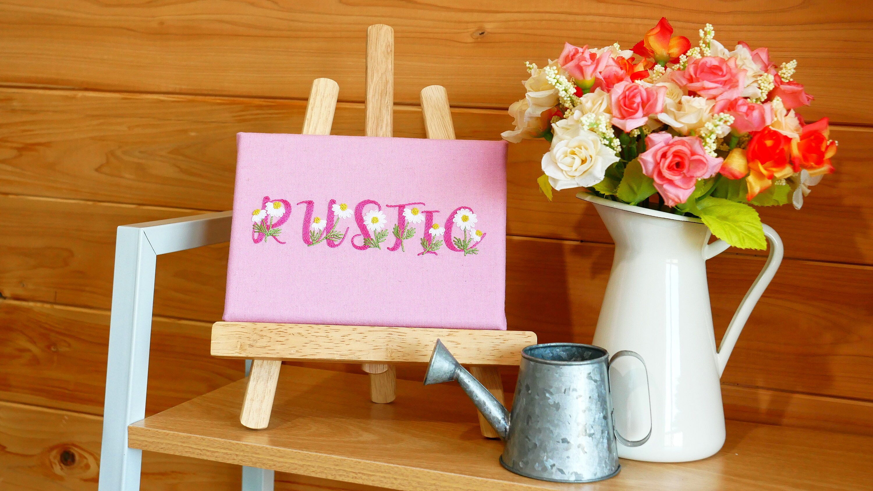 Rustic Chamomile Lettering Hand Embroidery PDF Pattern for Art - Etsy