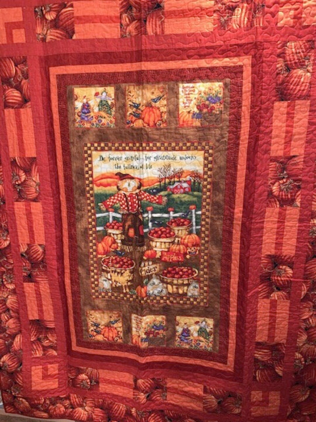 Fall Scarecrow Panel Quilt - Etsy
