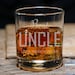 Best Uncle Whiskey Gift, Uncle Announcement, Custom Glasses, Bourbon ...