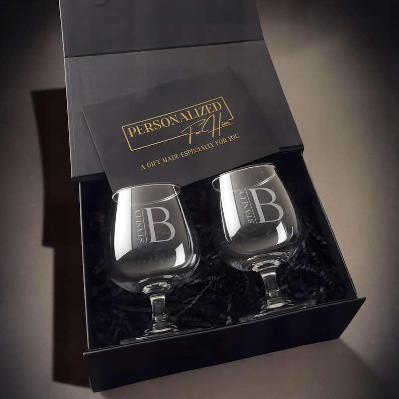 Personalized Whiskey Snifter – 12 Oz Engraved Brandy Glass Gift Set - Etsy