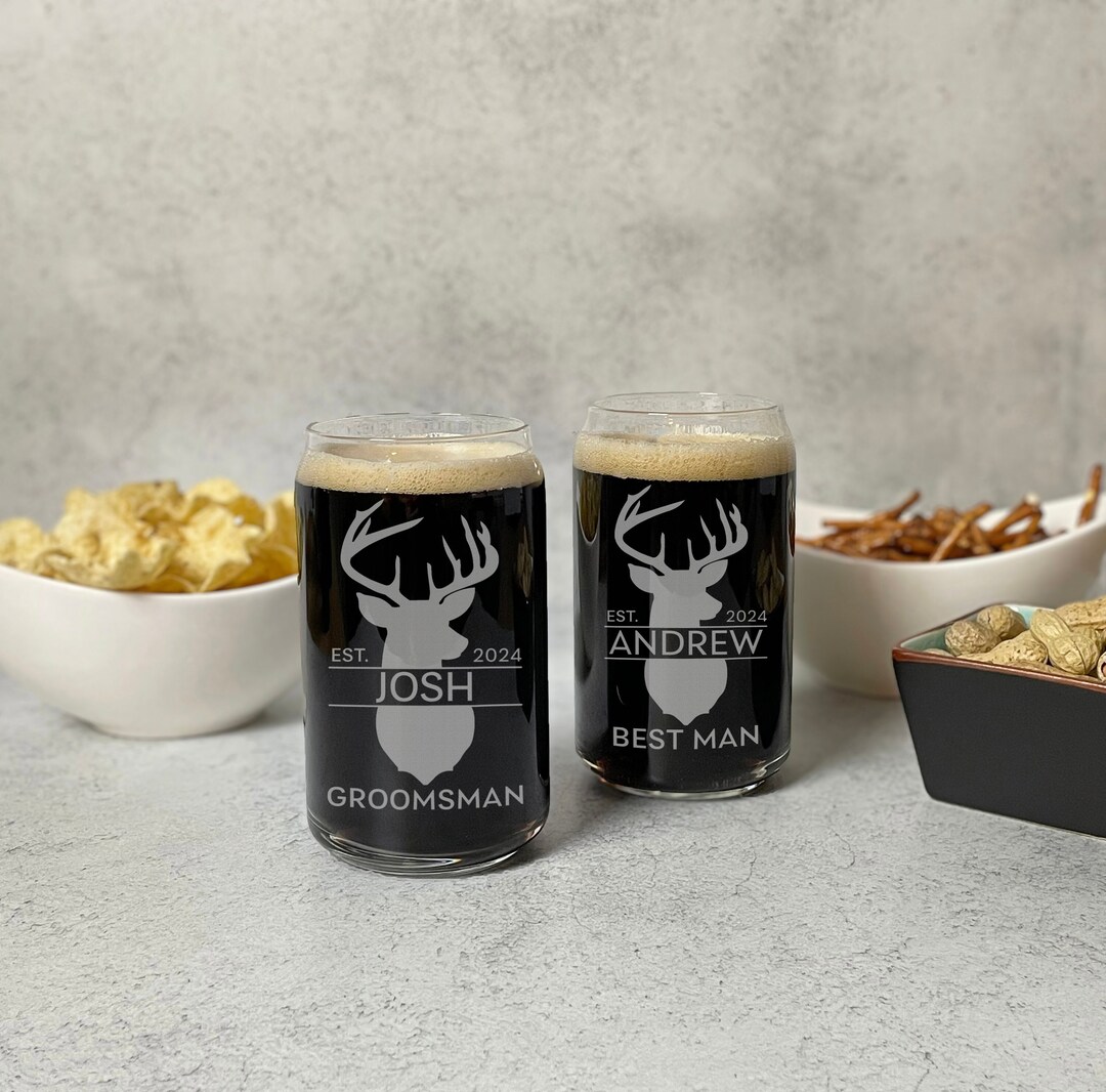 Wedding Party Glasses, Best Man Beer Glass, Custom Beer Glass, Etched ...