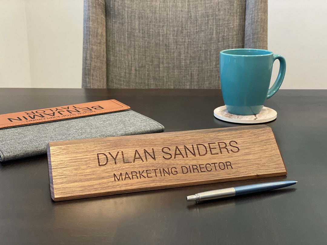 Desk Name Plate, Custom Name Sign, Personalized Wood Desk Name ...