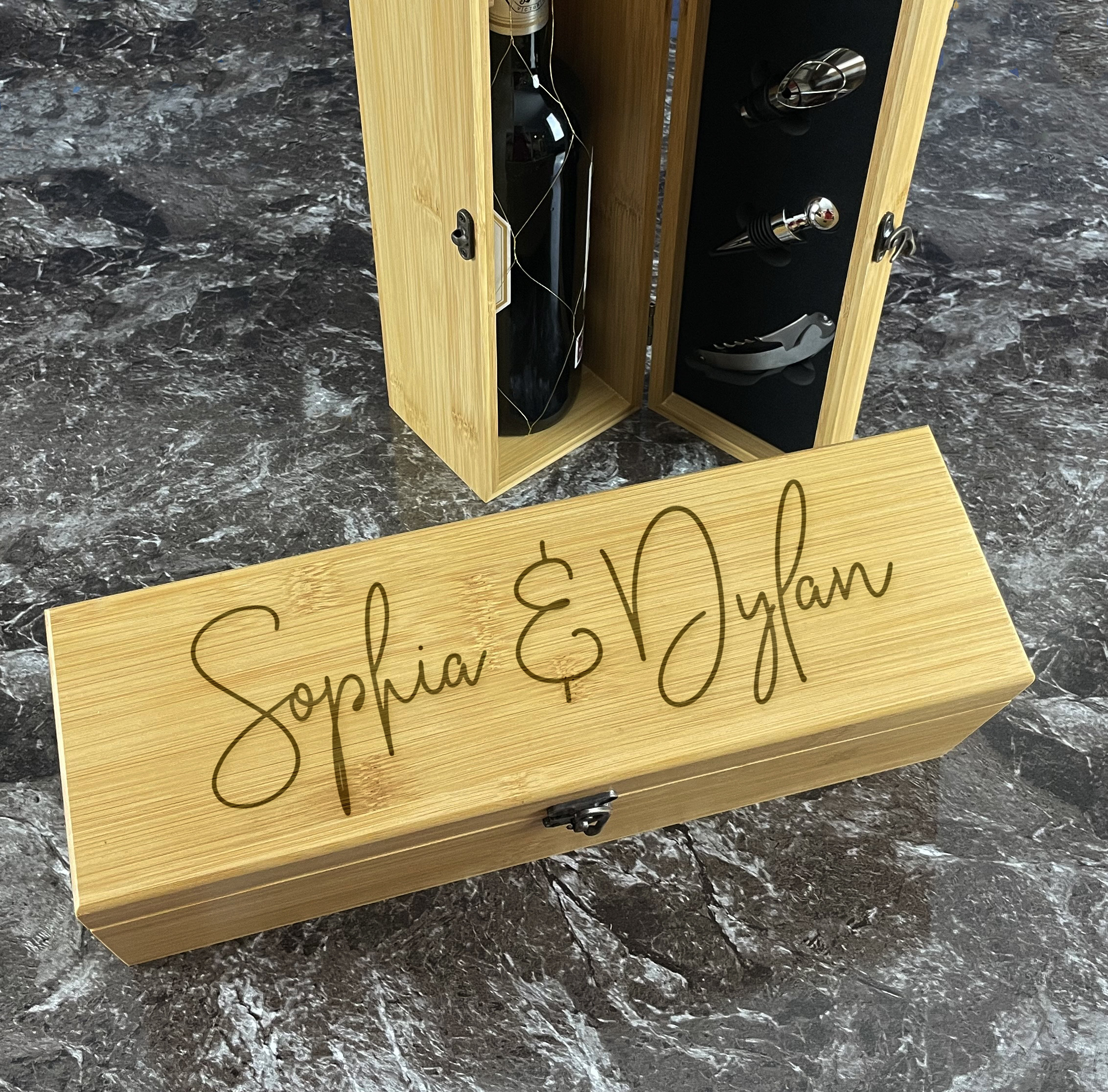 Personalized Wine Box Wine Bottle Opener Custom Wine Box - Etsy