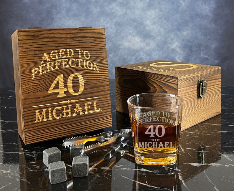 Personalized Whiskey Stone Box Whiskey Set Chilling Stones - Etsy