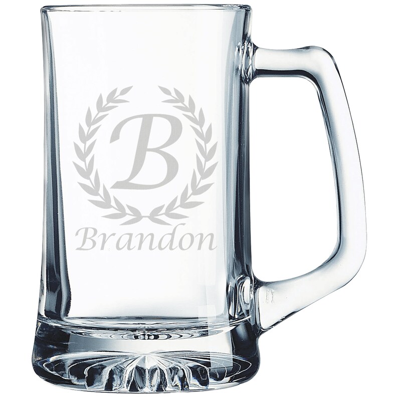Personalized Beer Mug 25 Oz Monogram Beer Mug Glasses Etched - Etsy