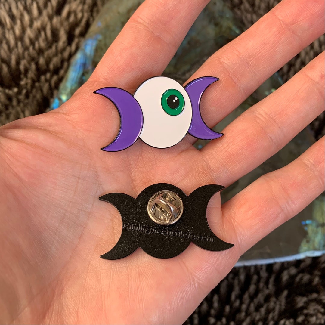Triple Moon Eye Enamel Pin - Etsy