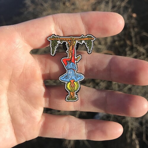Mothman Tarot Pin Hanged Man Card Enamel Pin Cryptid Ita Bag - Etsy