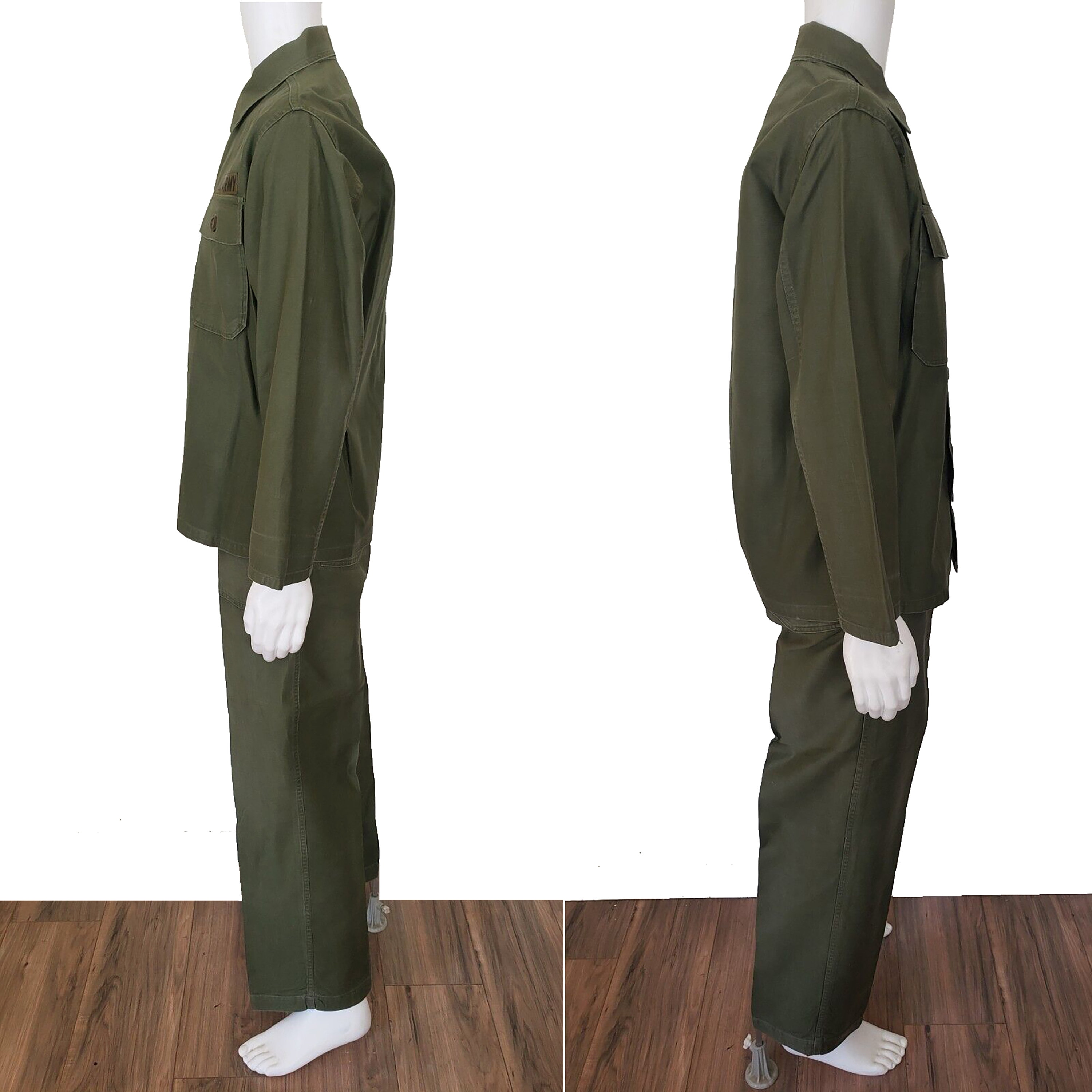 Mint Vintage 1940s WWII Military Army Fatigues Jacket Pants Uniform ...