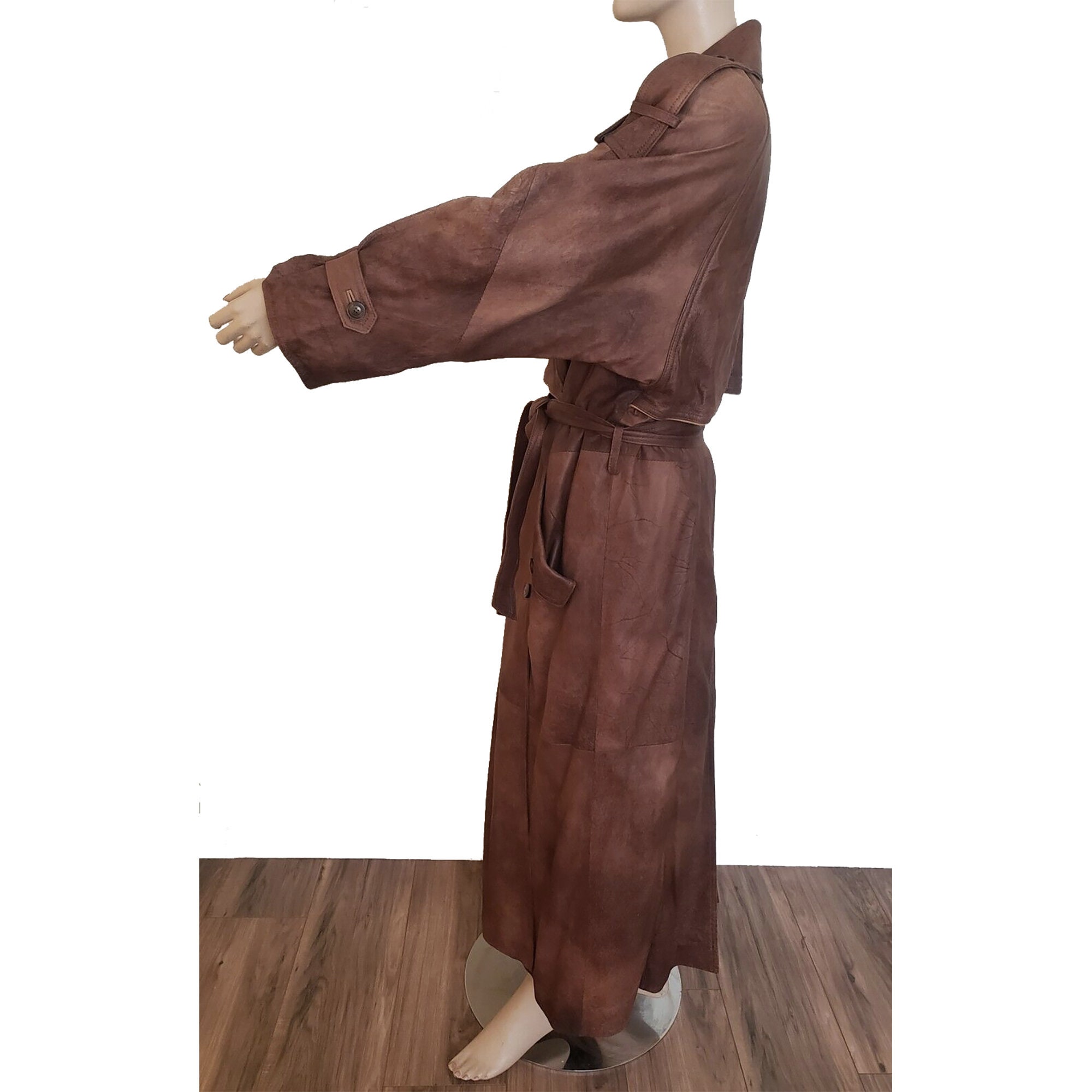 Vintage 80s ZEILER West Germany Faux Lambskin DUSTER OUTBACK Coat Skirt ...