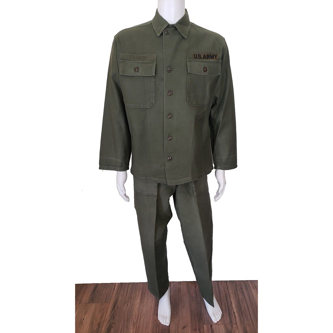 Mint Vintage 1940s WWII Military Army Fatigues Jacket Pants Uniform ...