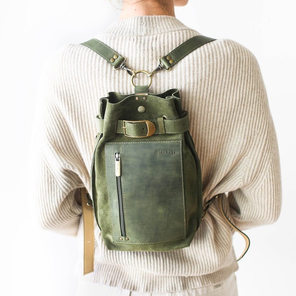 Boho Leather Backpack - Etsy