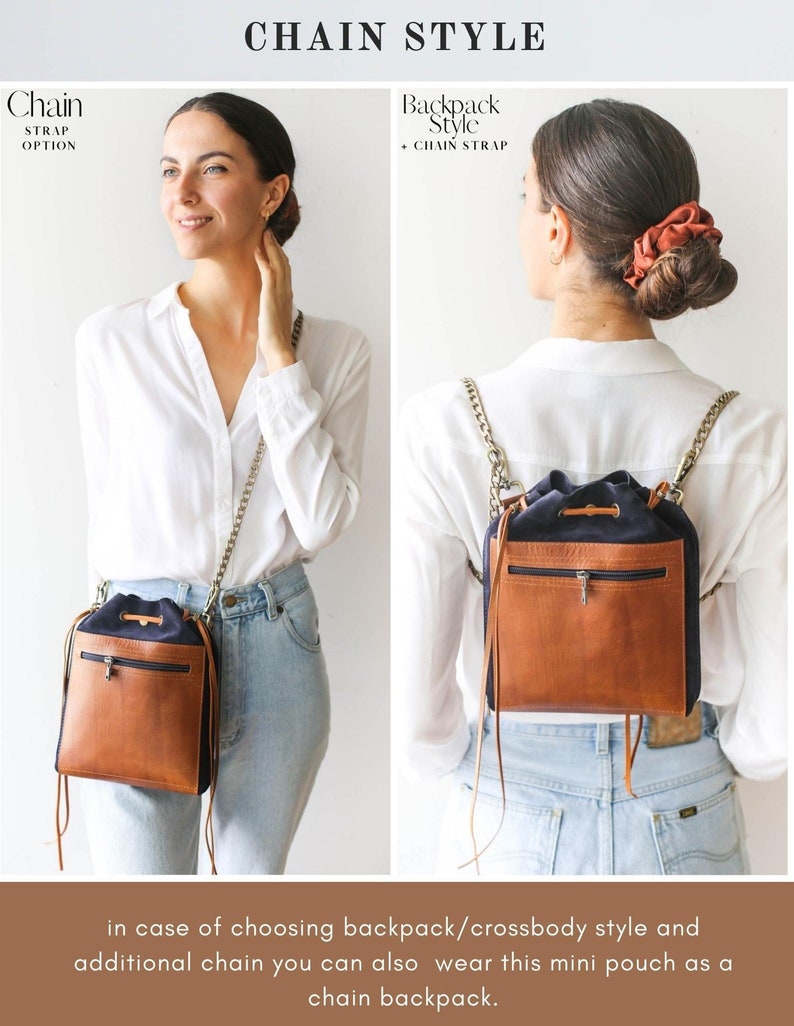 Small Leather Backpack Convertible Leather Bag Mini Leather - Etsy