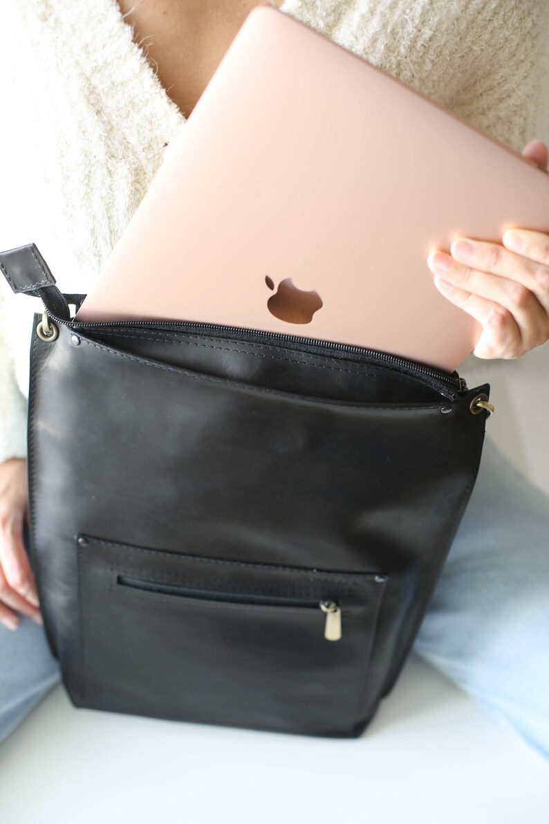 Leather Backpack Women, Slim Leather Backpack Purse With Zipper ...