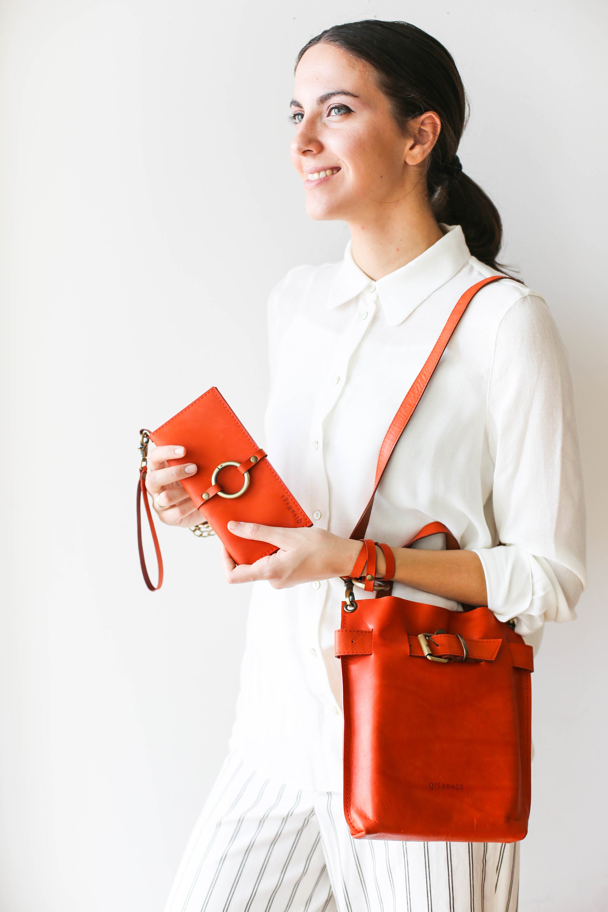 Carteras de cuero para mujer cartera de cuero delgado | Etsy